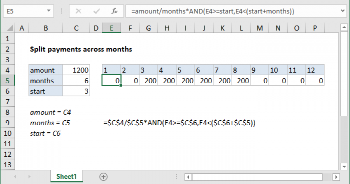 Split Payment Across Months Excel Formula Exceljet split-payment-across-months-excel-formula-exceljet